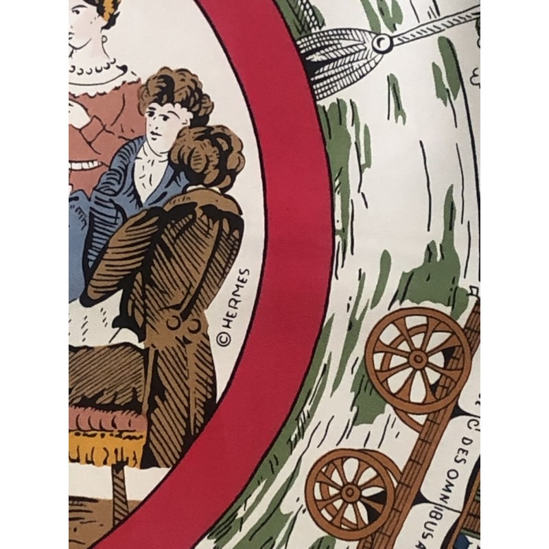 Carré foulard Hermès Le jeu des omnibus et dames blanches édition ...
